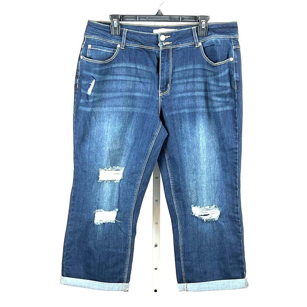 Est. 1946 Denim Distressed Capri Cuffed Jeans 14 788 - Gem